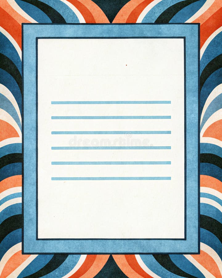 Modern Abstract Border Design with Paper Texture and Oceanic Sunset ...