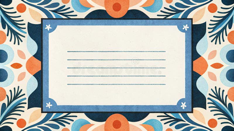 Modern Abstract Border Design with Paper Texture and Oceanic Sunset ...