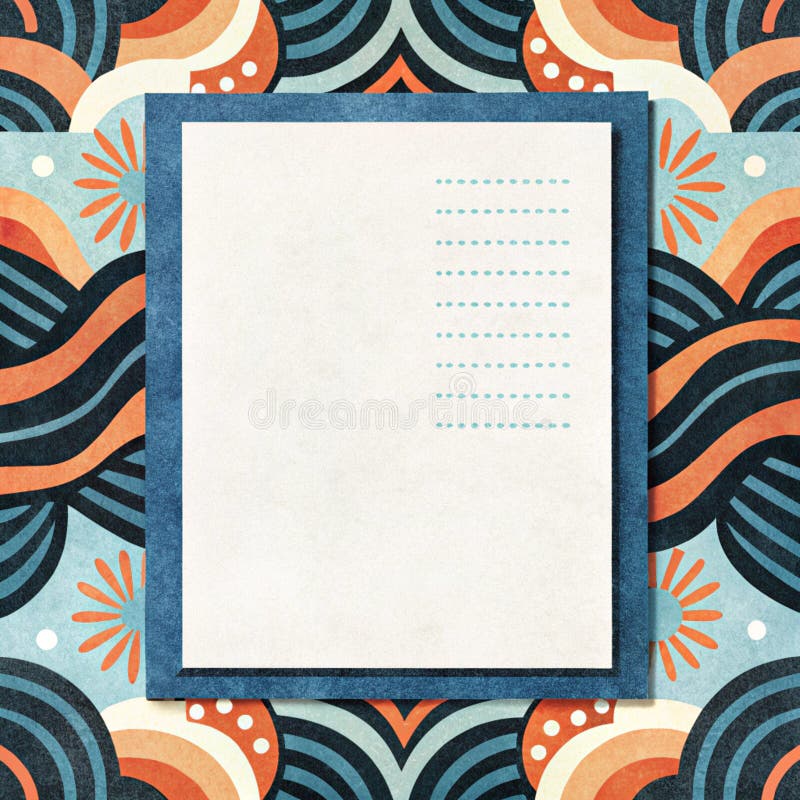 Modern Abstract Border Design with Paper Texture and Oceanic Sunset ...