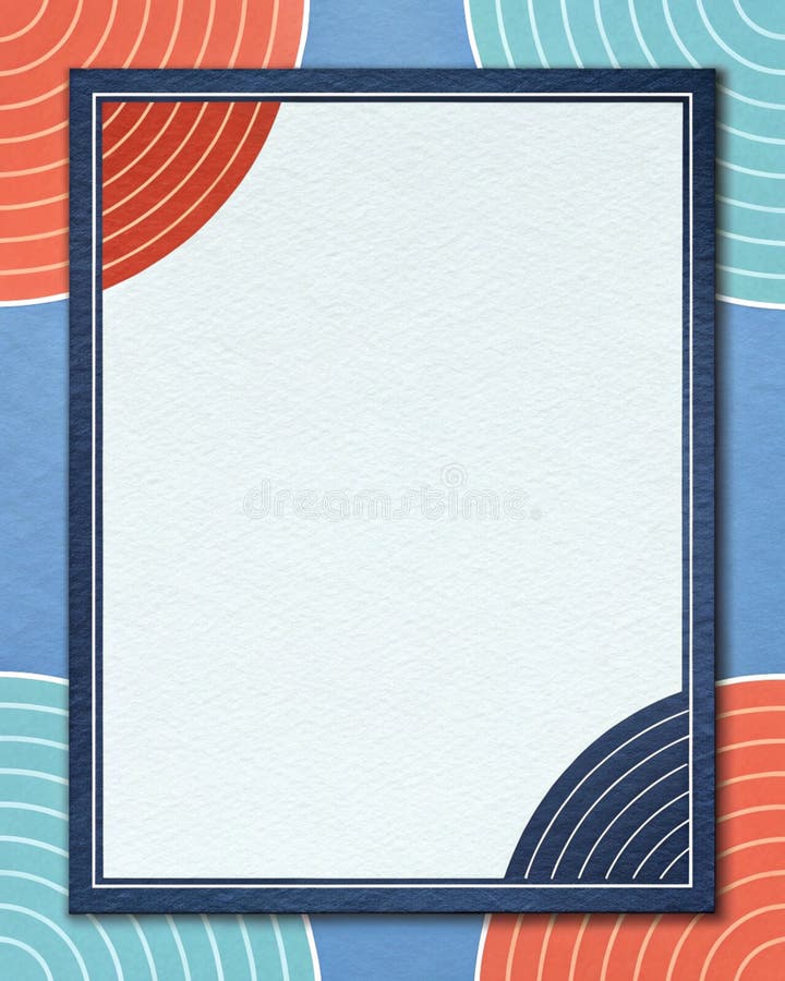 Modern Abstract Border Design with Paper Texture and Oceanic Sunset ...