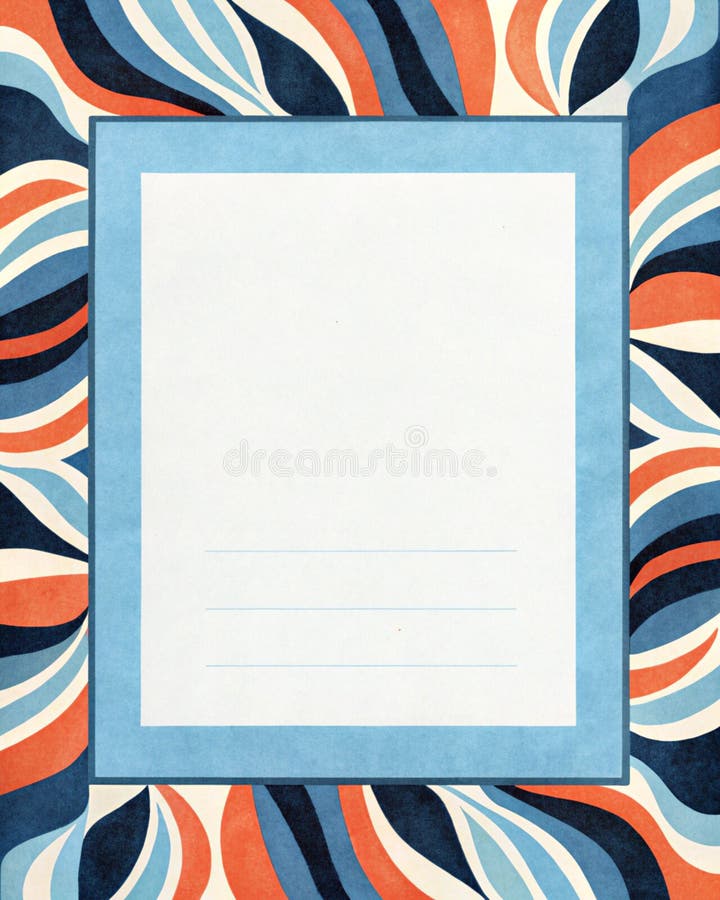 Modern Abstract Border Design with Paper Texture and Oceanic Sunset ...