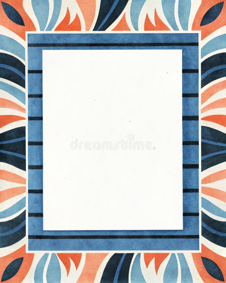Modern Abstract Border Design with Paper Texture and Oceanic Sunset ...