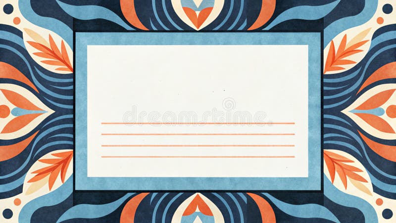 Modern Abstract Border Design with Paper Texture and Oceanic Sunset ...