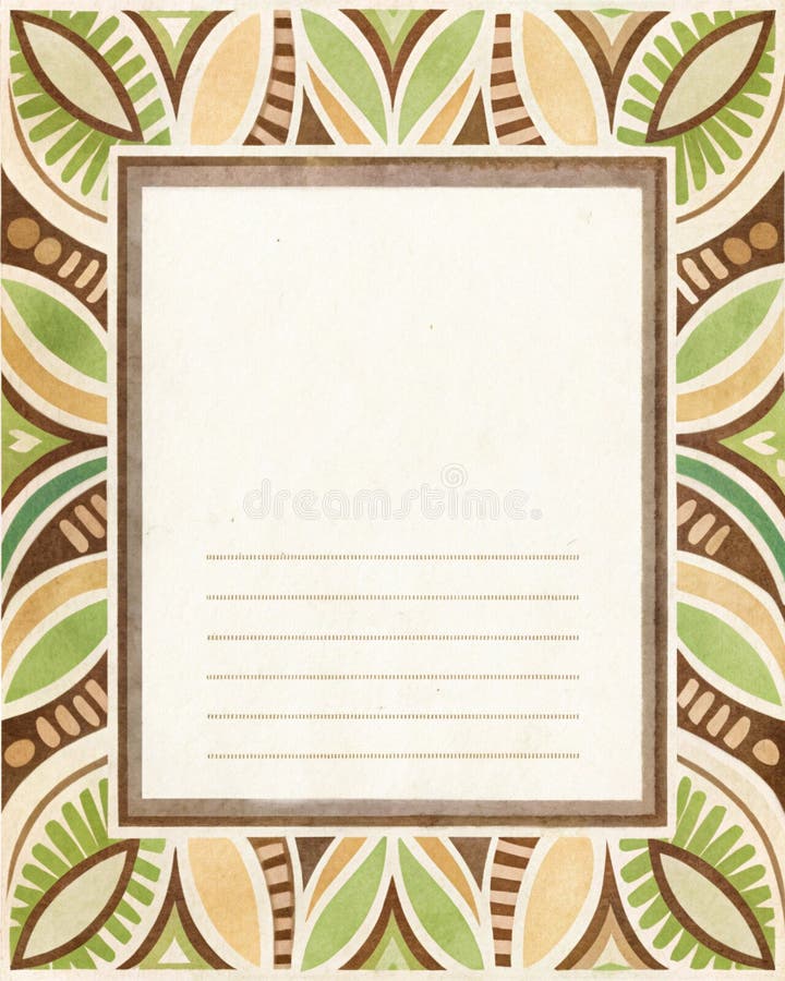 Modern Abstract Border Design with Paper Texture and Olive Garden ...