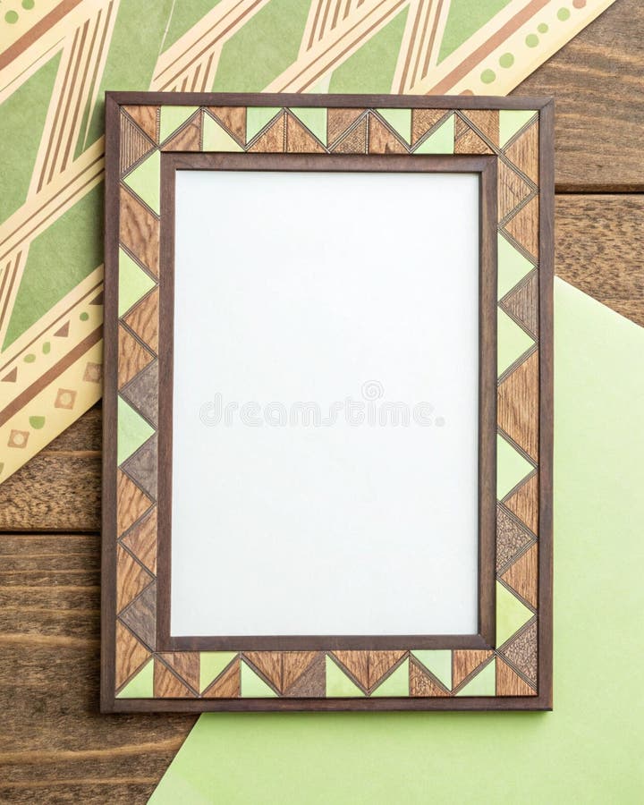 Modern Abstract Border Design with Paper Texture and Olive Garden ...