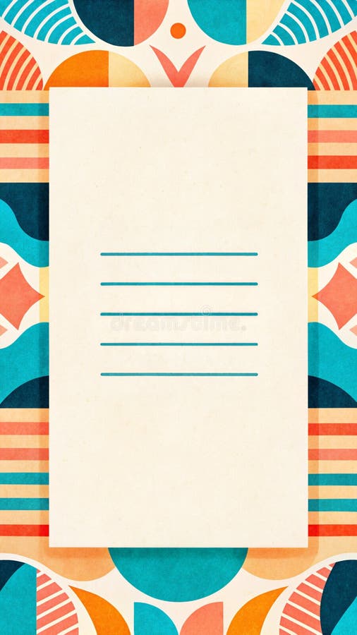 Modern Abstract Border Design with Paper Texture and Tropical Sunrise ...