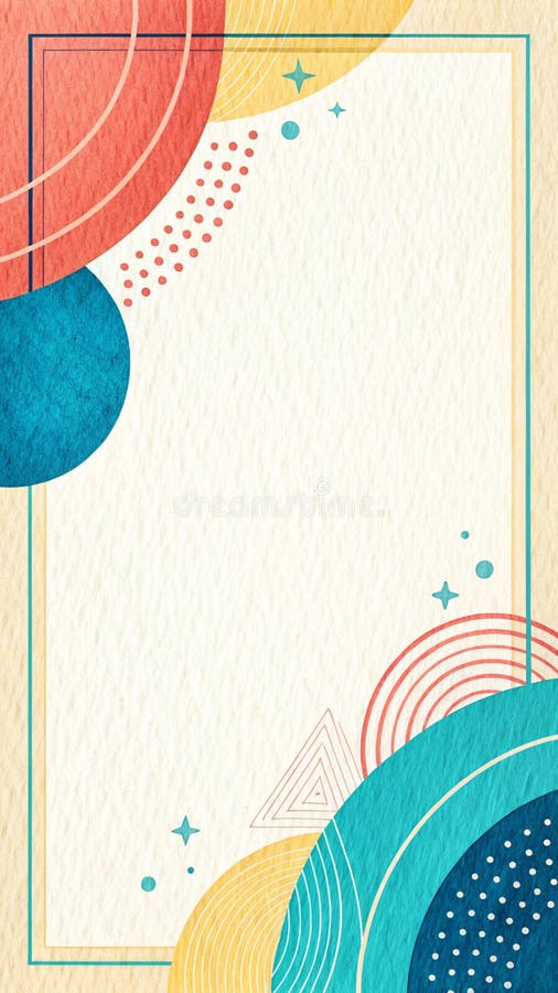 Modern Abstract Border Design with Paper Texture and Tropical Sunrise ...