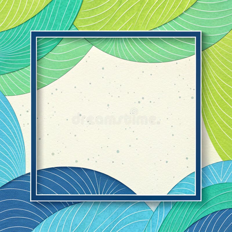 Modern Abstract Border Design with Paper Texture and Verdant Cascade ...