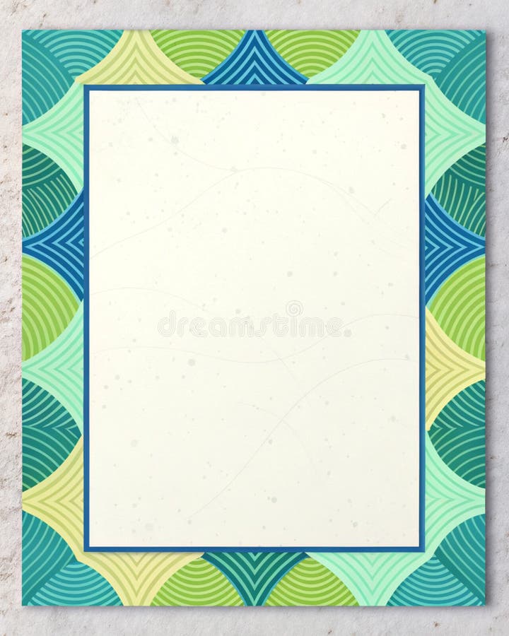 Modern Abstract Border Design with Paper Texture and Verdant Cascade ...