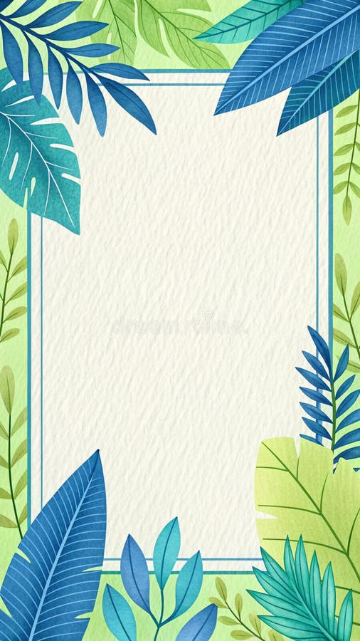 Modern Abstract Border Design with Paper Texture and Verdant Cascade ...