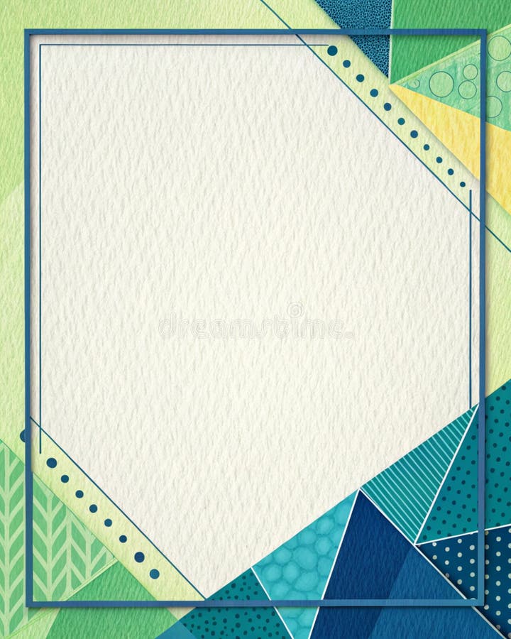Modern Abstract Border Design with Paper Texture and Verdant Cascade ...