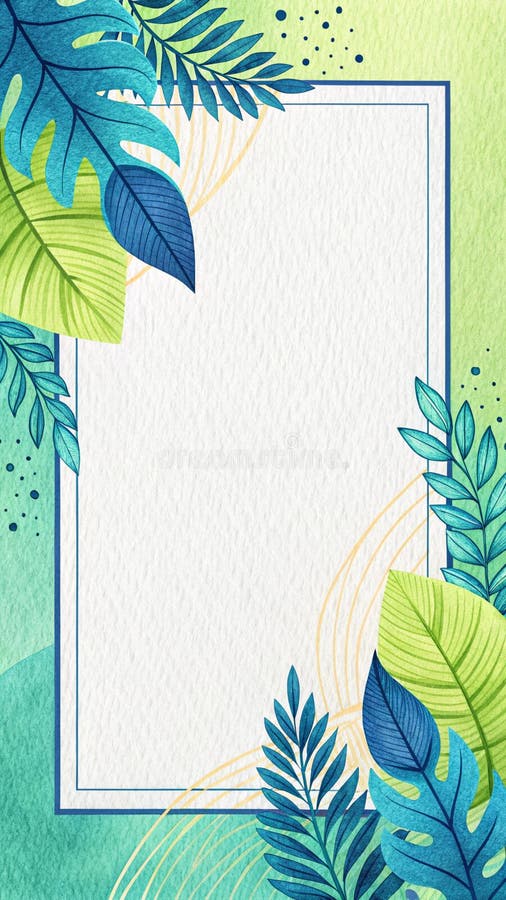 Modern Abstract Border Design with Paper Texture and Verdant Cascade ...