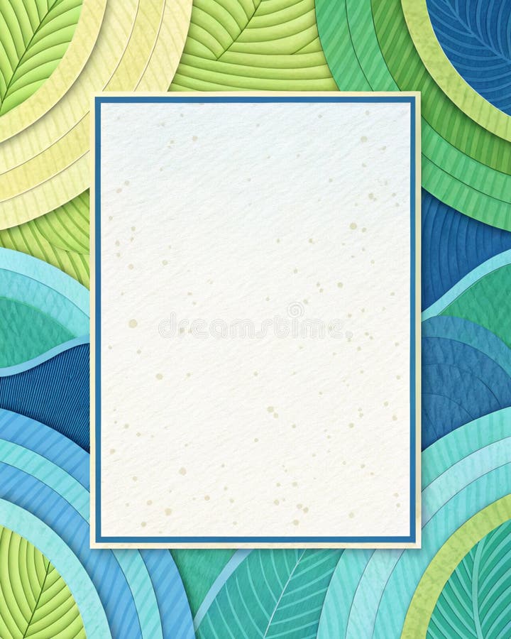 Modern Abstract Border Design with Paper Texture and Verdant Cascade ...