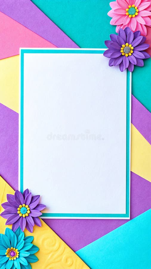 Modern Abstract Border Design with Paper Texture and Vibrant Carnival ...
