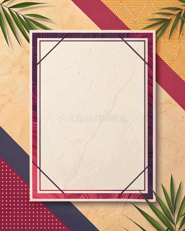Modern Abstract Border Design with Paper Texture and Warm Elegance ...