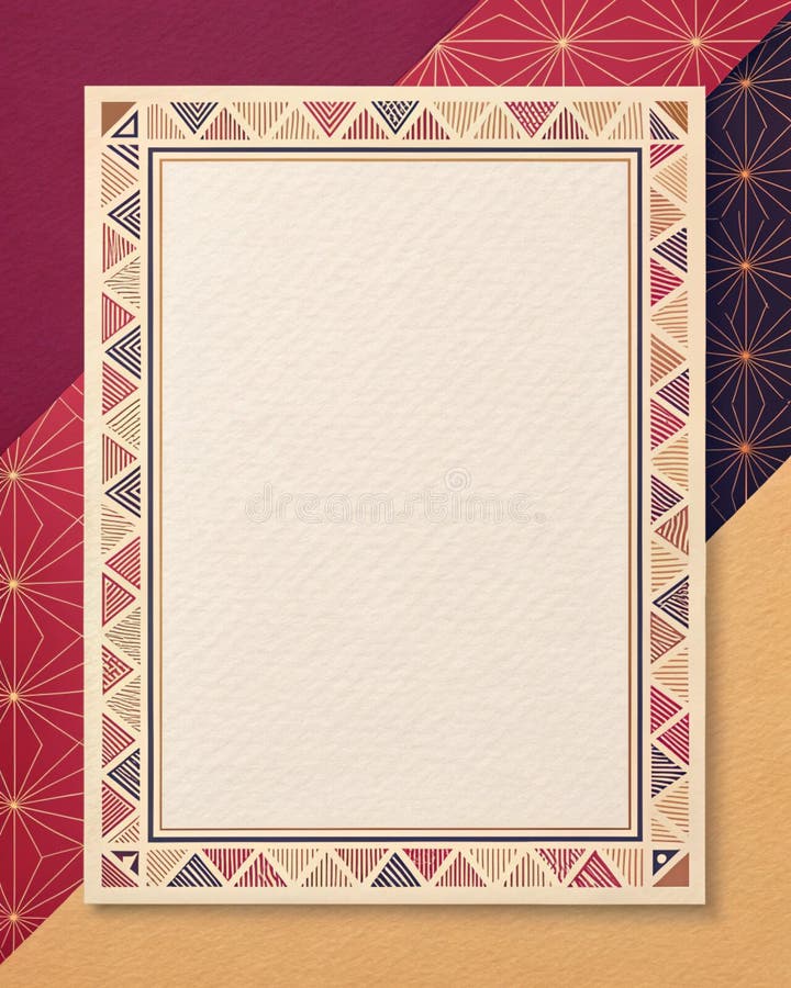 Modern Abstract Border Design with Paper Texture and Warm Elegance ...