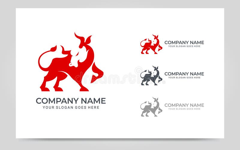 Modern Abstract Bull Logo Design. Vector Editable Logo Stock Vector ...