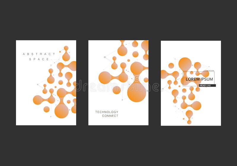 Science Connection Structure with Molecules on Simple Modern White ...