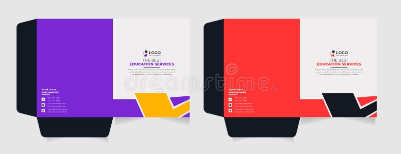 Modern Abstract Business Presentation Folder Map Template Layout Design ...