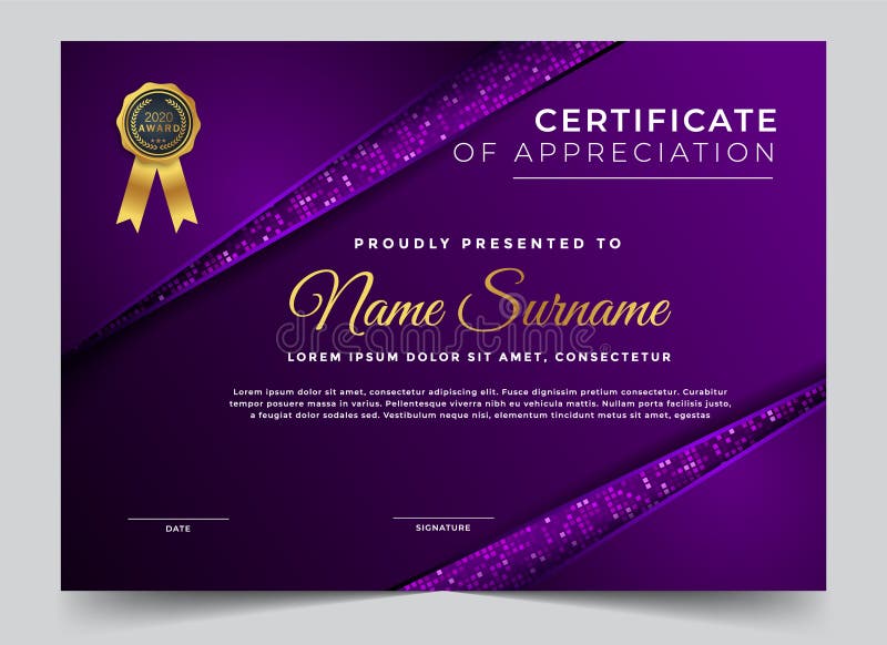Modern Abstract Certificate of Appreciation Design Template Stock ...