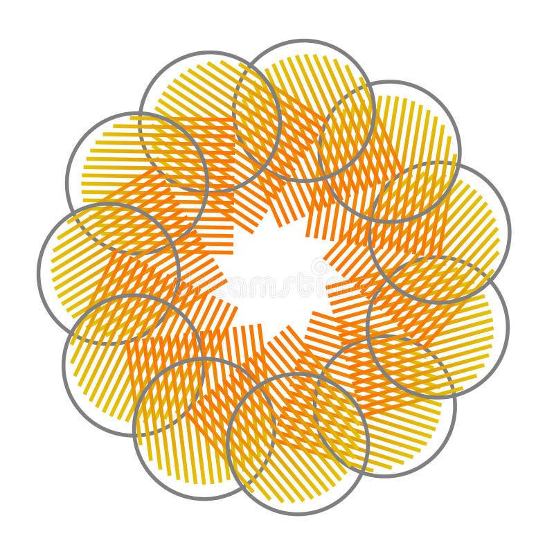 Modern Abstract Circle Background. Orange Stripes in Circle Form. Round ...