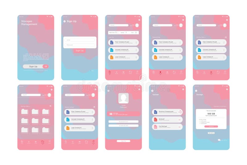 Modern Abstract Circle Gradient Storage Management App UI Kit Template ...
