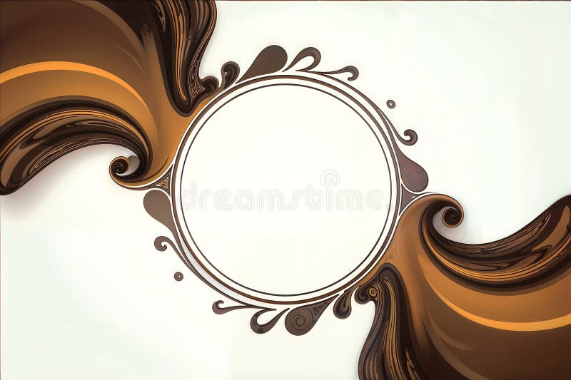 Liquid Chocolate Ornamental Swirl Around Circular Space Stock ...