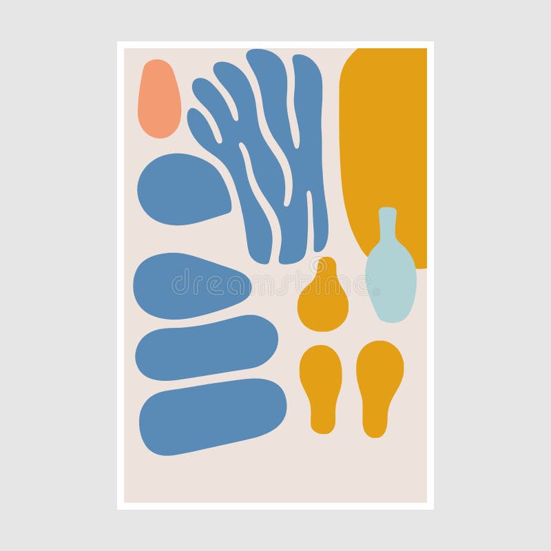 Modern Abstract Collage. Hand Drawn Vector Illustration in Trendy Flat ...