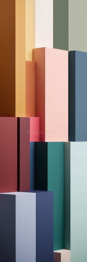 Modern Abstract Color Blocks Stacked Vertically in Harmonious Shades ...