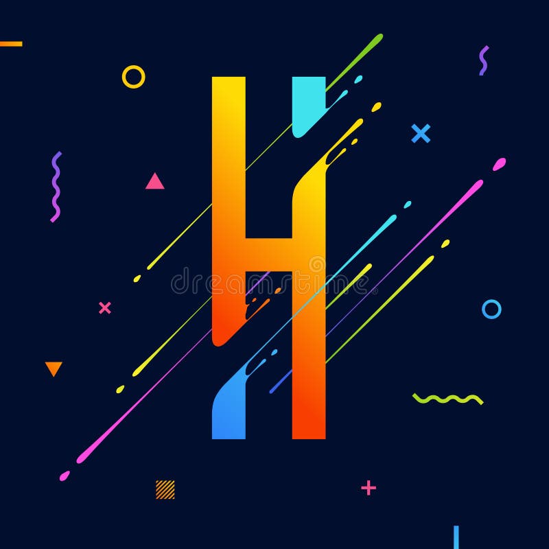 Modern Abstract Colorful Alphabet with Minimal Design. Letter H ...