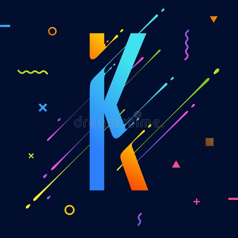 Modern Abstract Colorful Alphabet with Minimal Design. Letter K ...