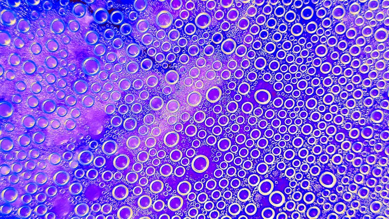 Modern Abstract Purple Drops on the Surface of Transparent Plastic ...