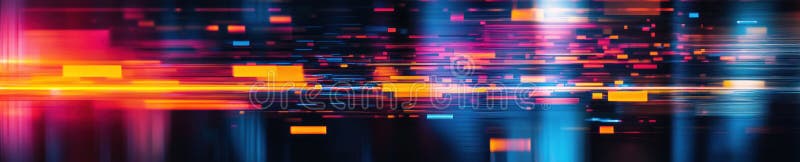 Modern Abstract Composition with Digital Pixelated Glitch Effect Stock ...