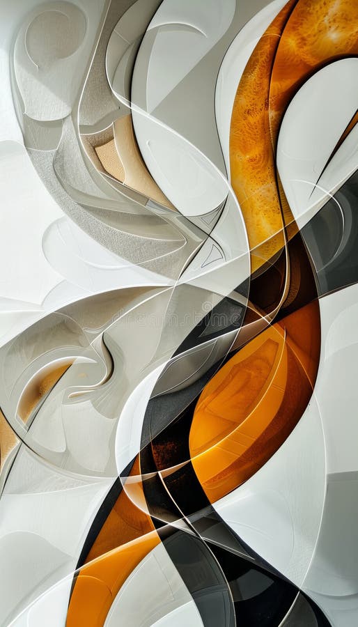 Modern Abstract Composition Featuring Curved Lines and Intricate ...