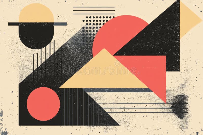 Modern Abstract Composition with Geometric Shapes, Textured Background ...