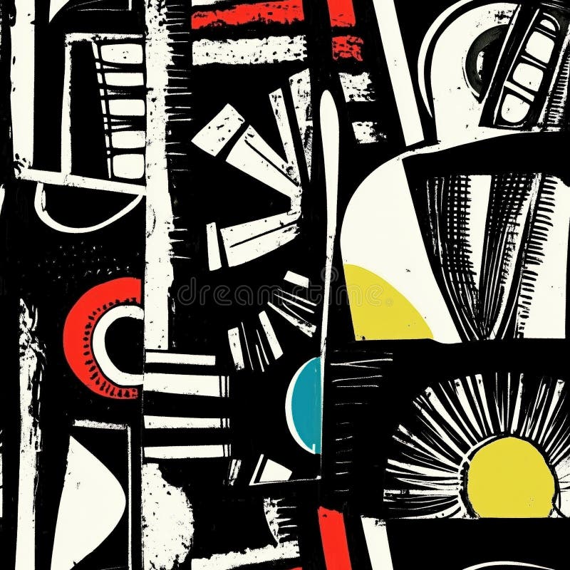 Modern Abstract Composition with Intense Contrast, Sharp Angles, and ...