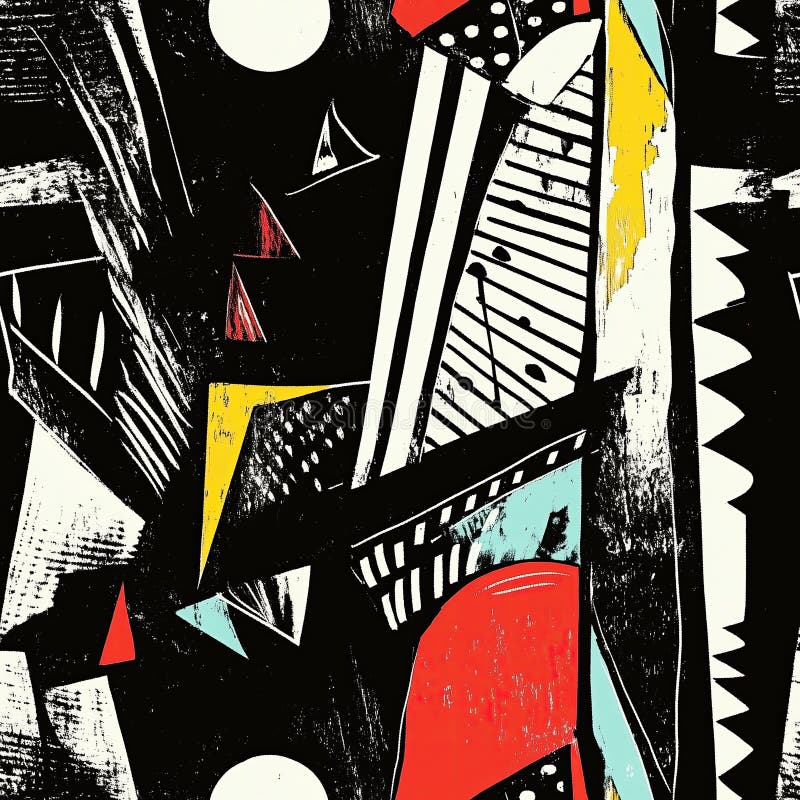 Modern Abstract Composition with Intense Contrast, Sharp Angles, and ...