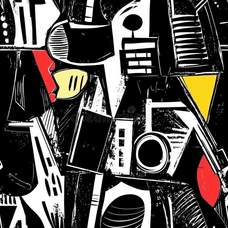 Modern Abstract Composition with Intense Contrast, Sharp Angles, and ...