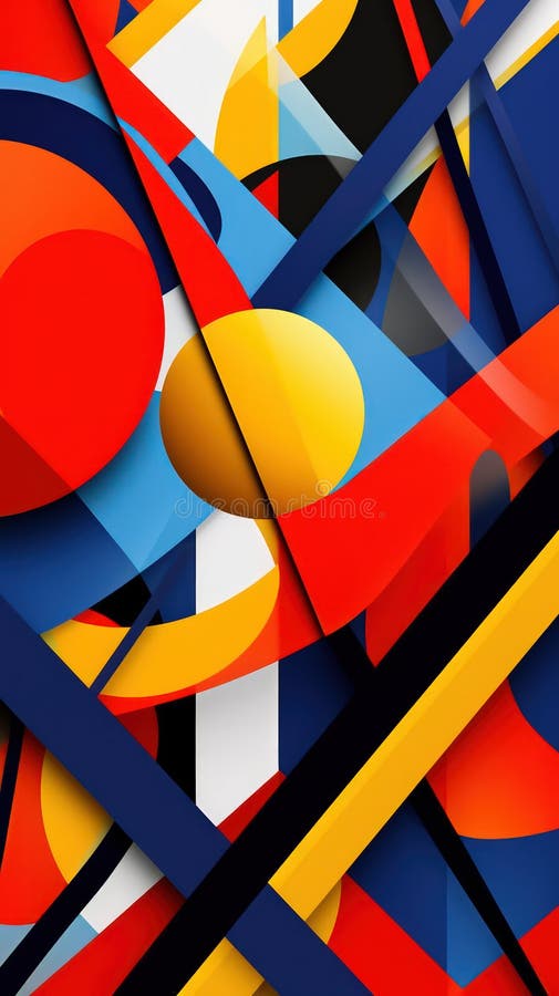 Modern Abstract Composition with Intersecting Lines and Bold Shapes AI ...