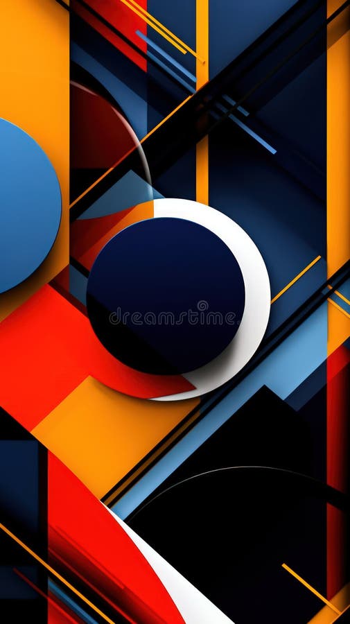 Modern Abstract Composition with Intersecting Lines and Bold Shapes AI ...