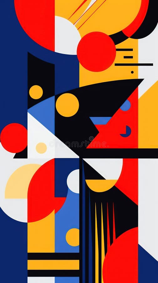 Modern Abstract Composition with Intersecting Lines and Bold Shapes AI ...