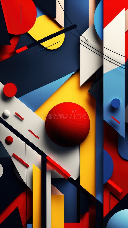 Modern Abstract Composition with Intersecting Lines and Bold Shapes AI ...