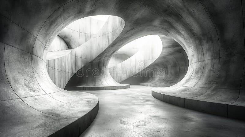Modern Abstract Concrete Architecture with Unique Curves and Natural ...