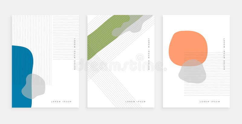 Modern and Abstract Cover Shape Poster in Set Stock Vector ...