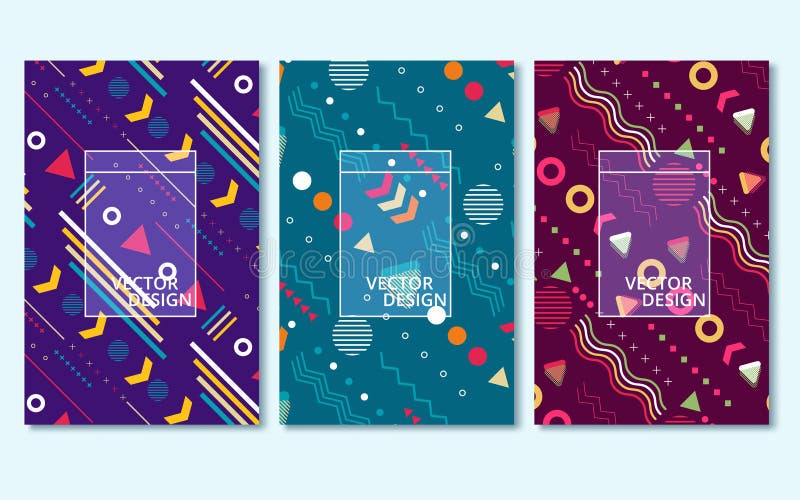 Modern Abstract Covers Set, Minimal Covers Design. Colorful Geometric ...