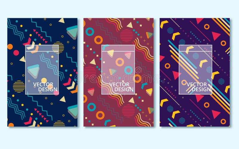 Modern Abstract Covers Set, Minimal Covers Design. Colorful Geometric ...