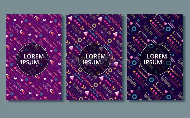 Modern Abstract Covers Set, Minimal Covers Design. Colorful Geometric ...