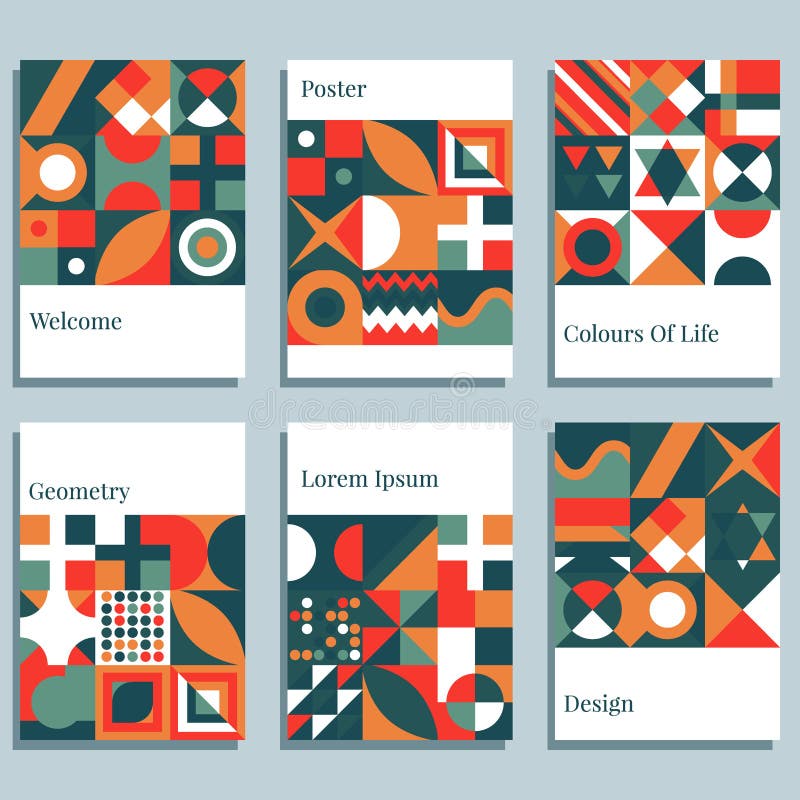 Modern Abstract Covers Set, Minimal Covers Design. Colorful Geometric ...