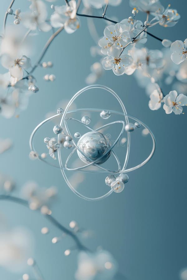 Modern Abstract Creation with Delicate Leaf and Transparent Sphere ...