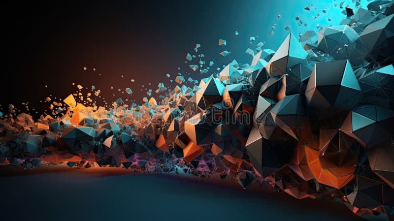 Modern Abstract, 3d Background, Geometric Figures, Dark Background ...